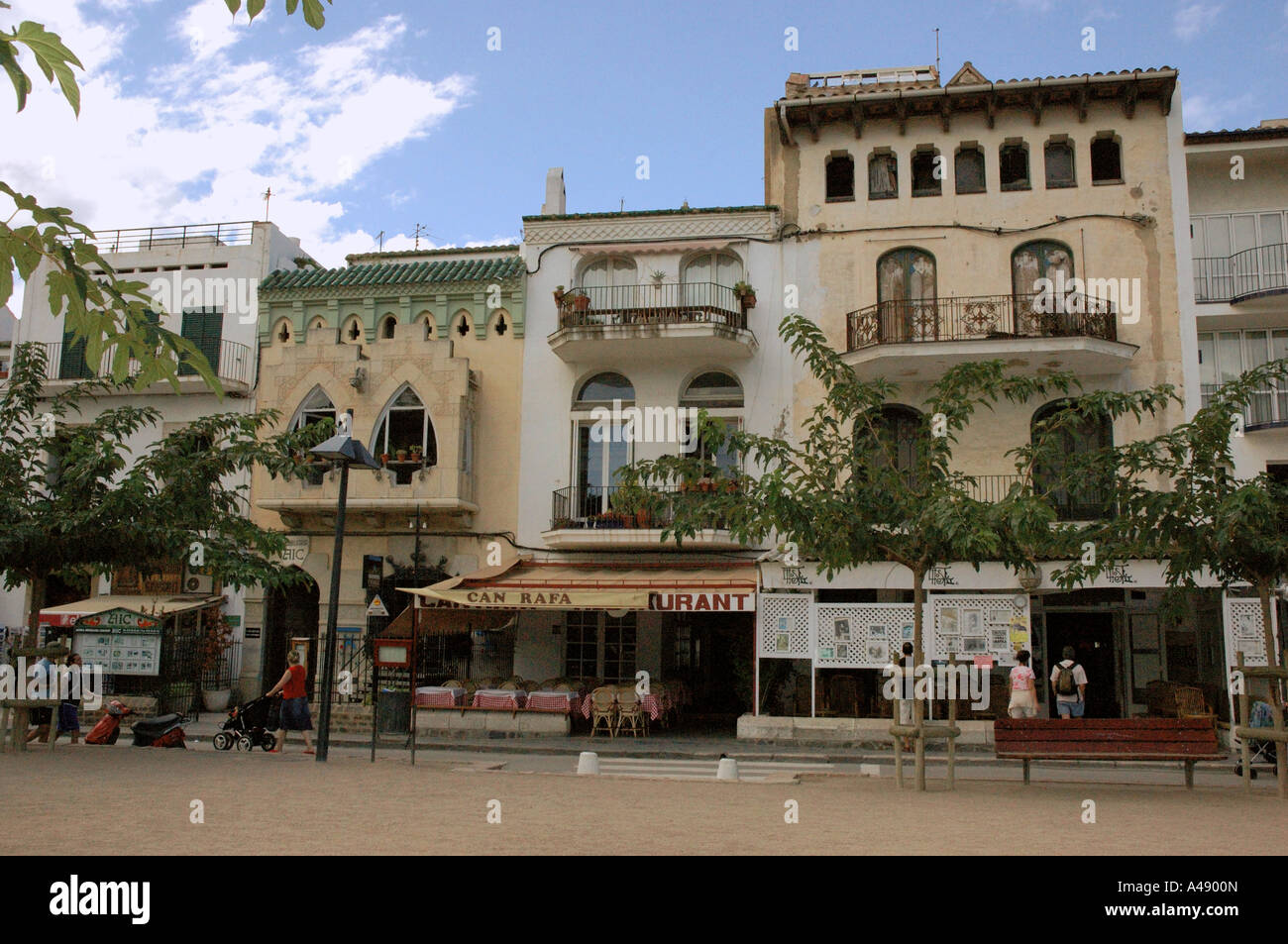 Panoramic view of Cadaques city centre Cadaqués Girona Gerona Catalonia ...