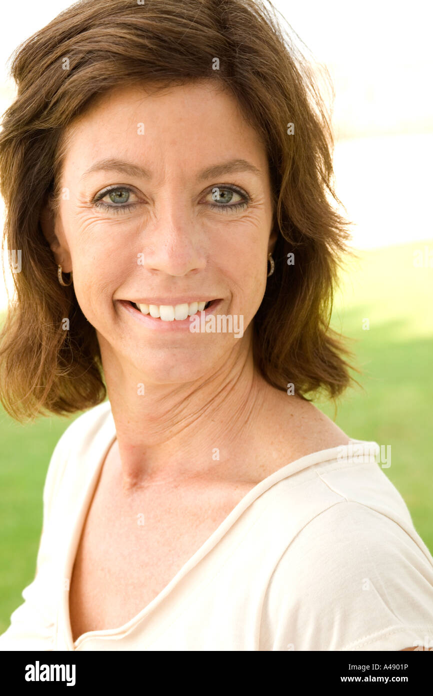Mature woman smiling, portrait Stock Photo - Alamy Mature woman smiling, portrait Stock Photo - Alamy