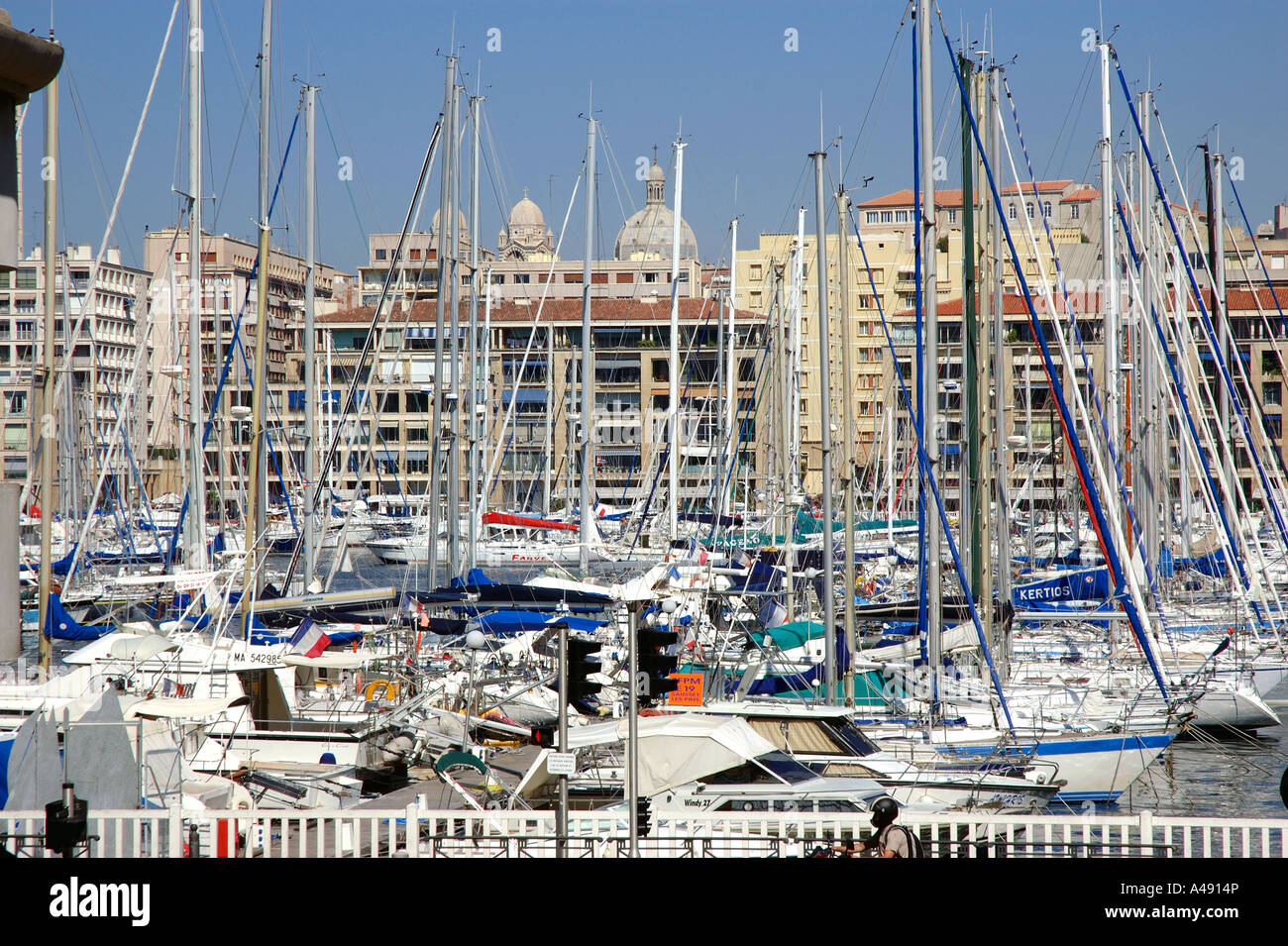 Panoramic view of seashore & Vieux Port Marseille Old Provence Southern ...