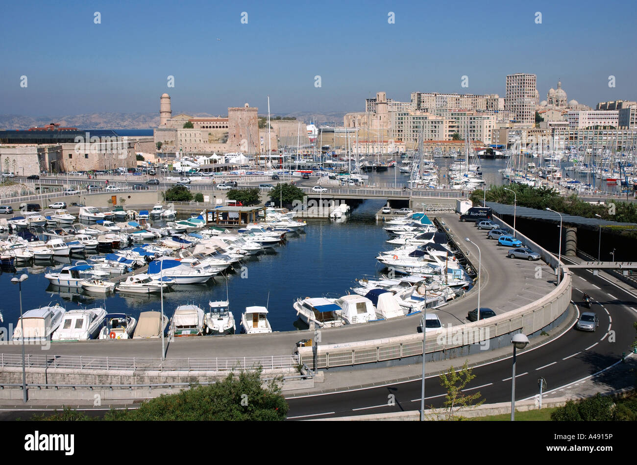 The vieux port of marseille is home to many lighthouse hi-res stock ...
