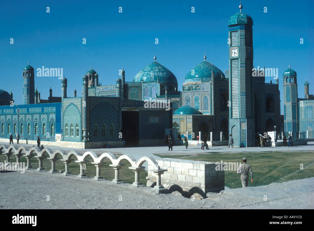 Shrine of Hazrat Ali Blue Mosque Mazar I Sharif Afghanistan Stock Photo ...
