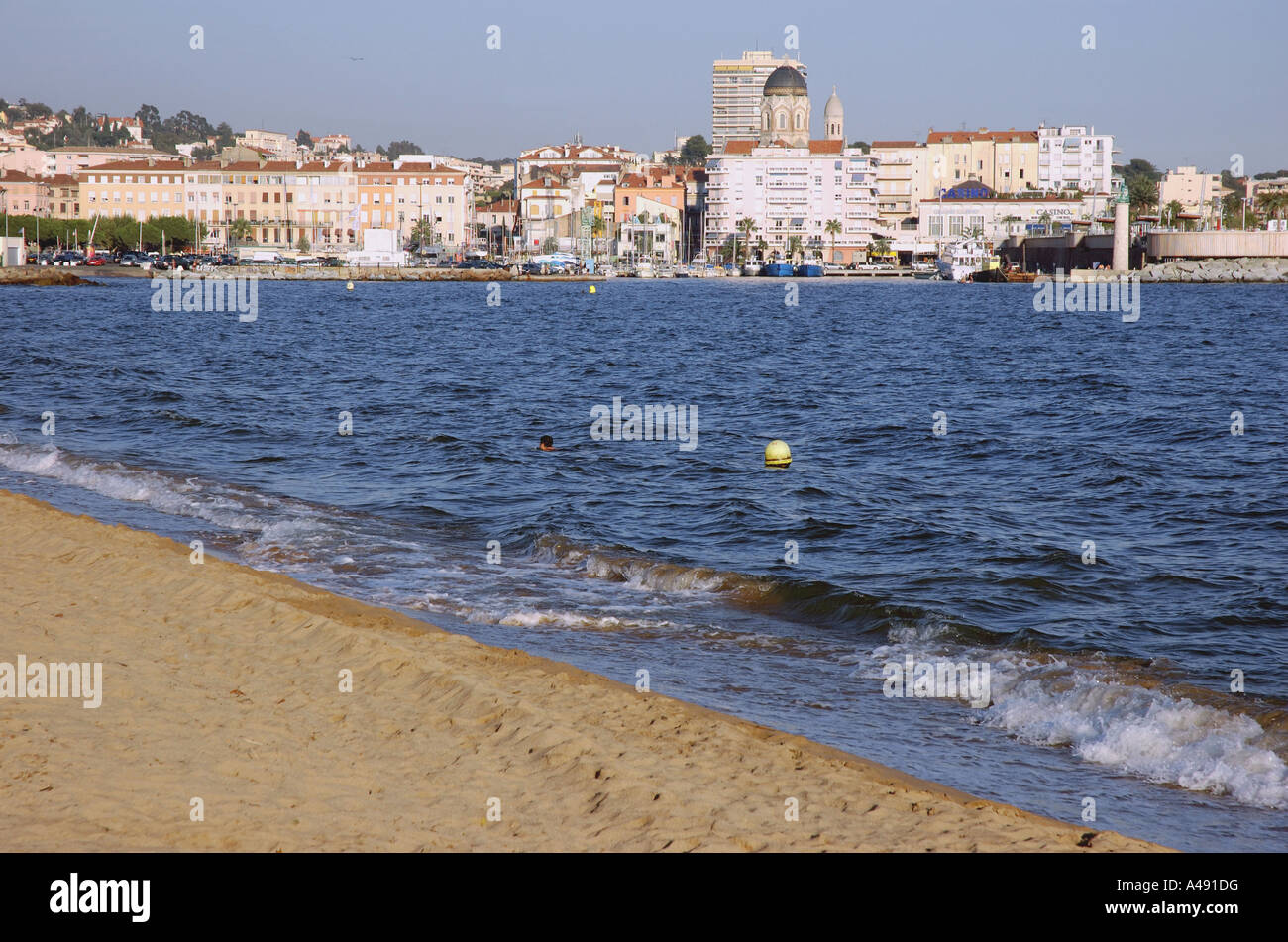 Panoramic view of seafront & beach of St Raphael Côte D'Azur Saint San ...