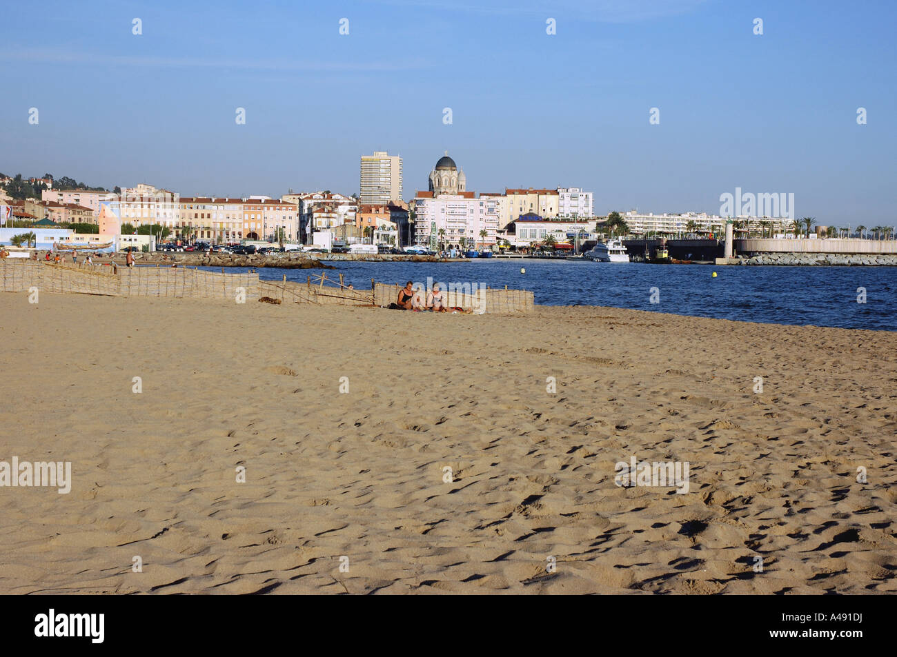 Panoramic view of seafront & beach of St Raphael Côte D'Azur Saint San ...