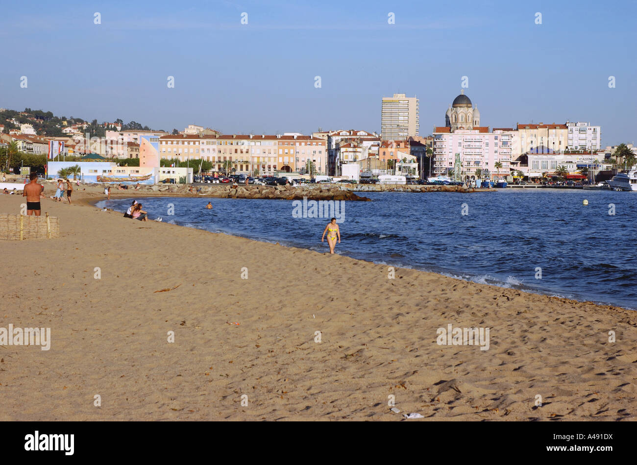 Panoramic view of seafront & beach of St Raphael Côte D'Azur Saint San ...