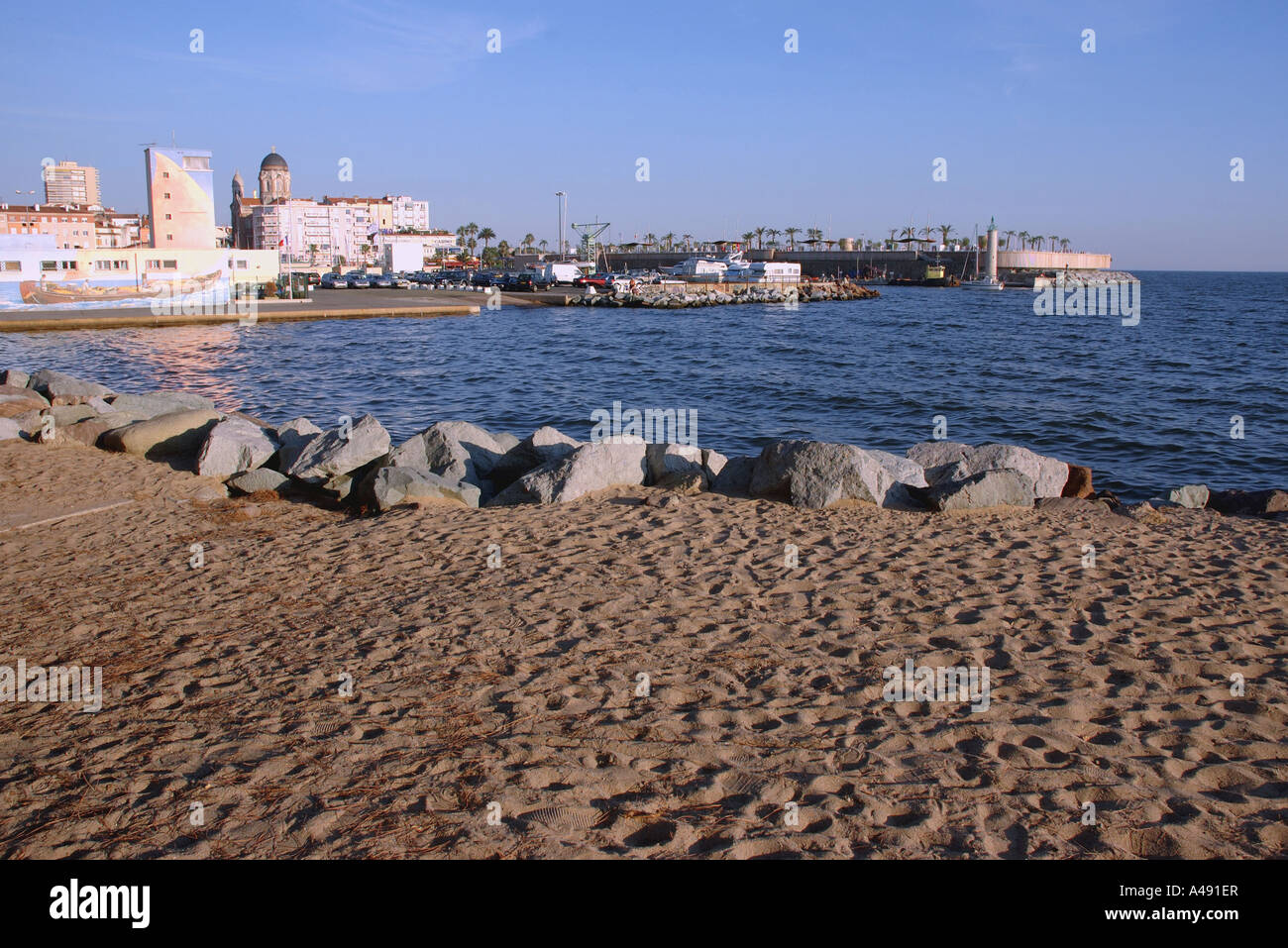 Panoramic view of seafront & beach of St Raphael Côte D'Azur Saint San ...