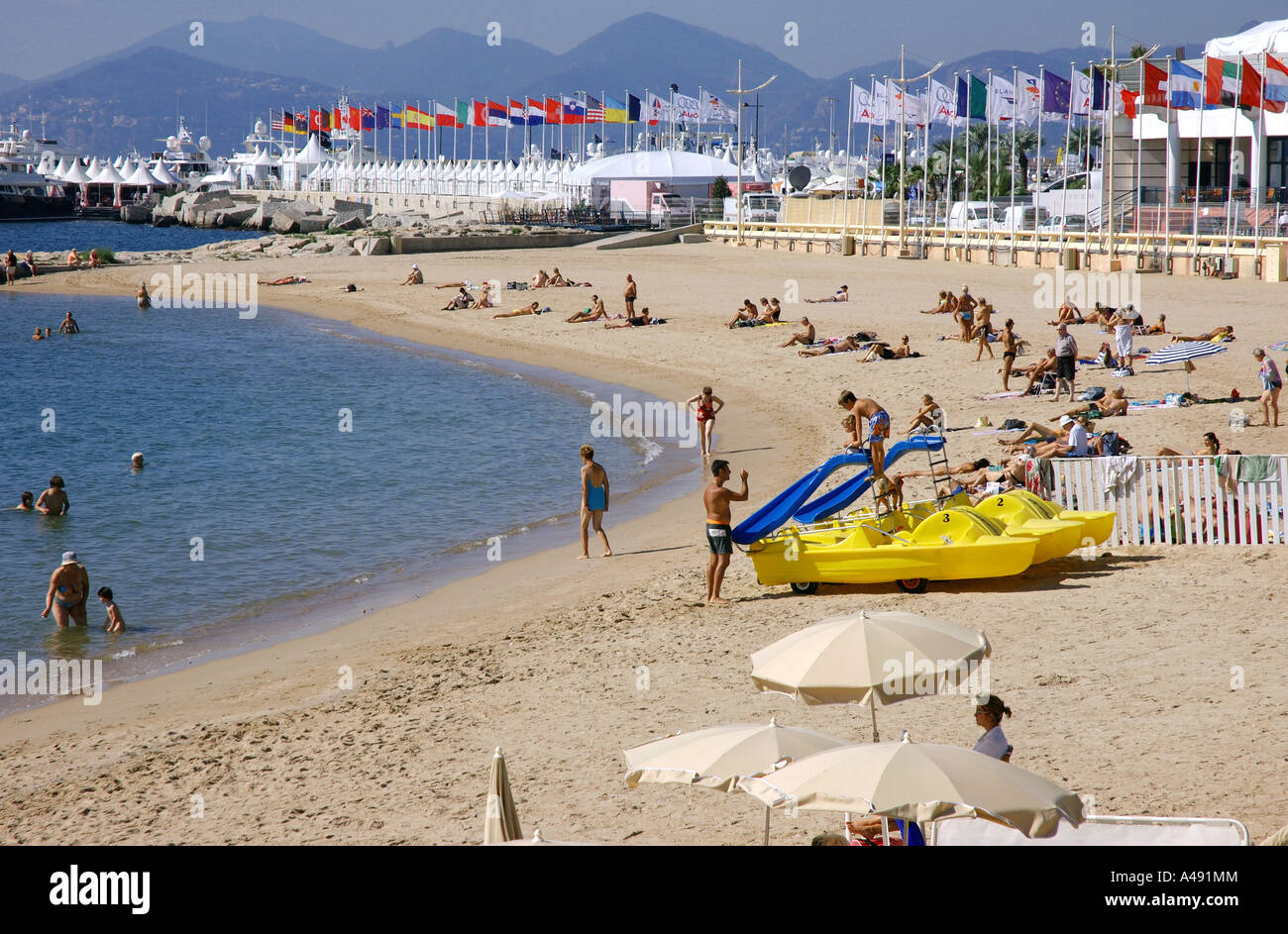 Panoramic view of seafront & beach of Cannes Côte D'Azur Cote D Azur ...