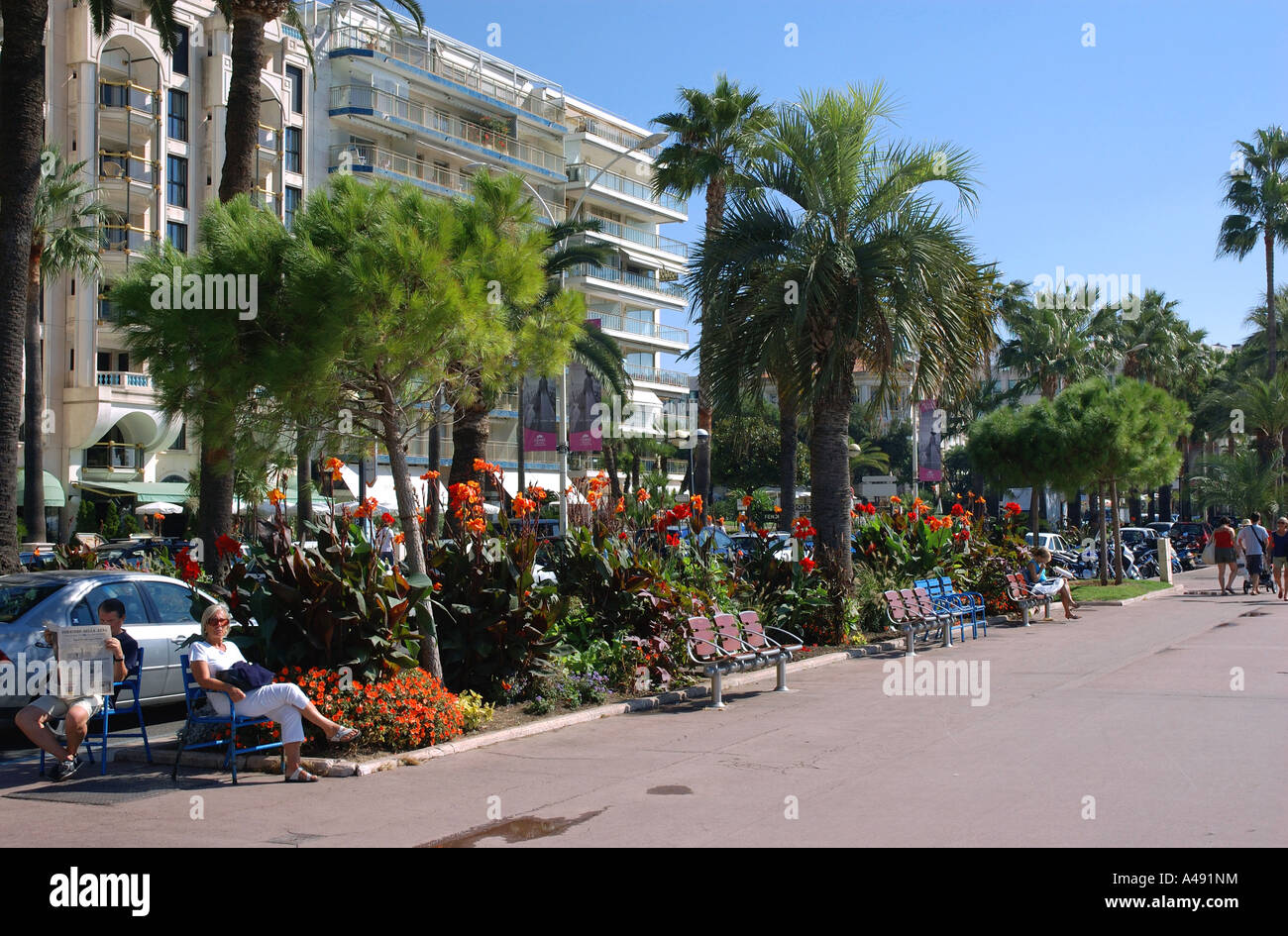 View of seafront of Cannes Côte D'Azur Cote D Azur Southern France ...