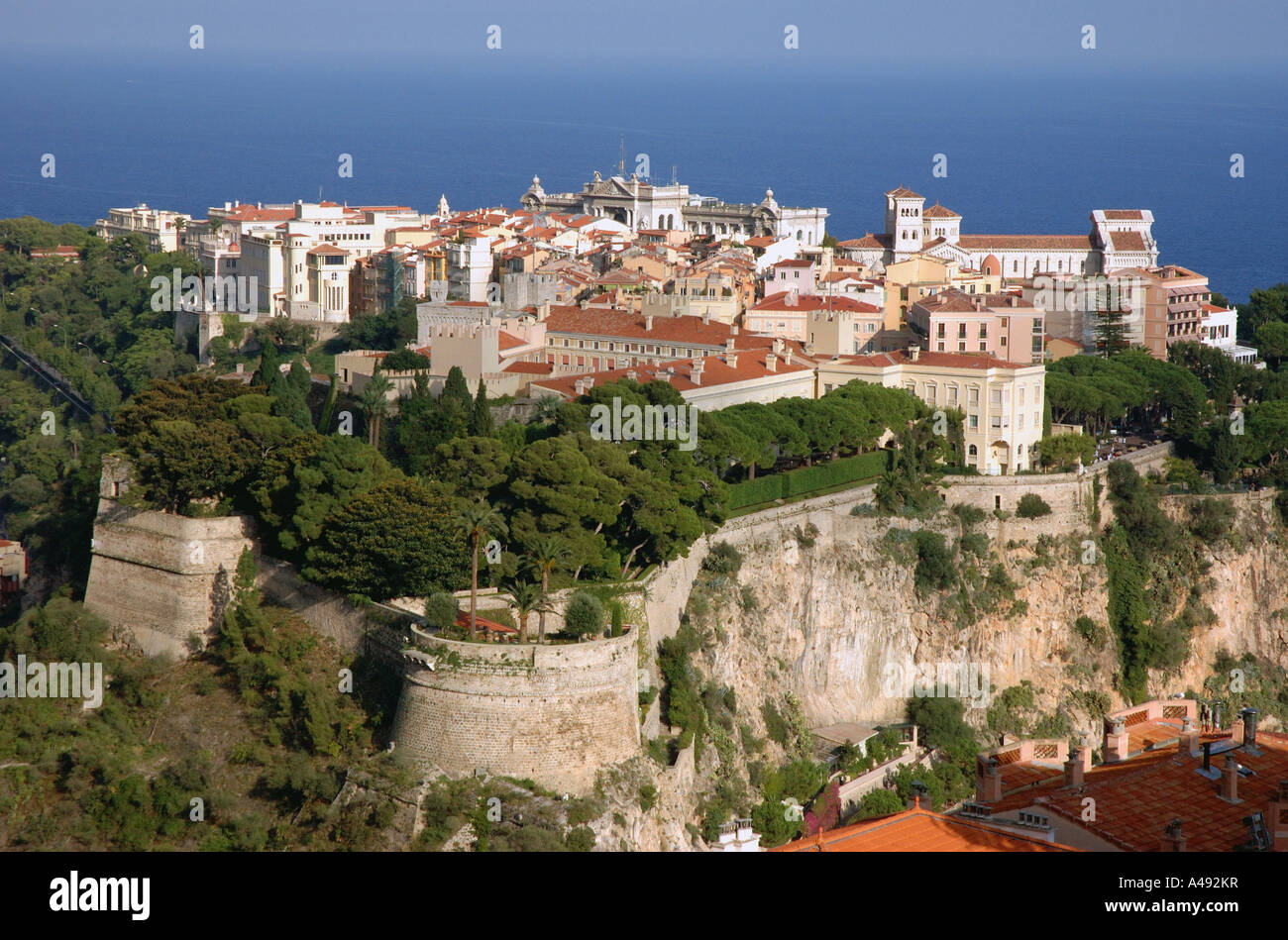 Panoramic view of seafront of Monte Carlo Montecarlo Monaco Côte D'Azur ...