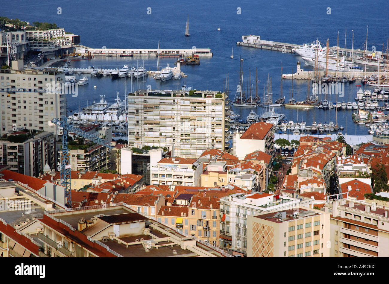 Panoramic view of seafront of Monte Carlo Montecarlo Monaco Côte D'Azur ...