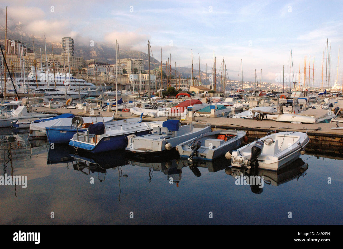 Panoramic view of seafront of Monte Carlo Montecarlo Monaco Côte D'Azur ...