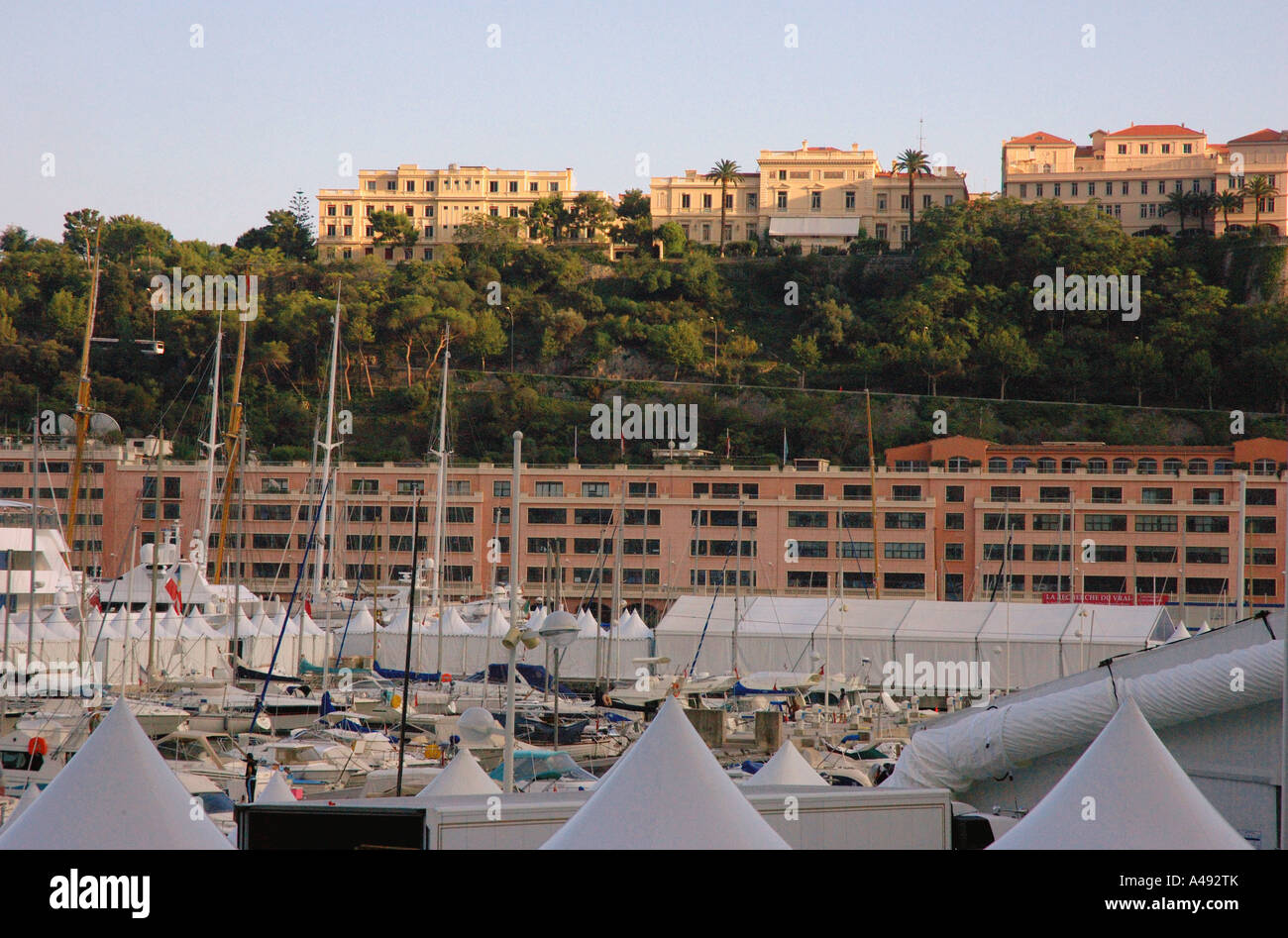 Panoramic view of seafront of Monte Carlo Montecarlo Monaco Côte D'Azur ...