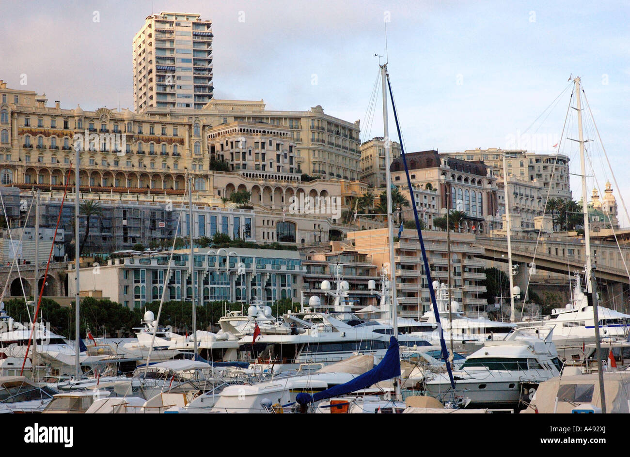 Panoramic view of seafront of Monte Carlo Montecarlo Monaco Côte D'Azur ...