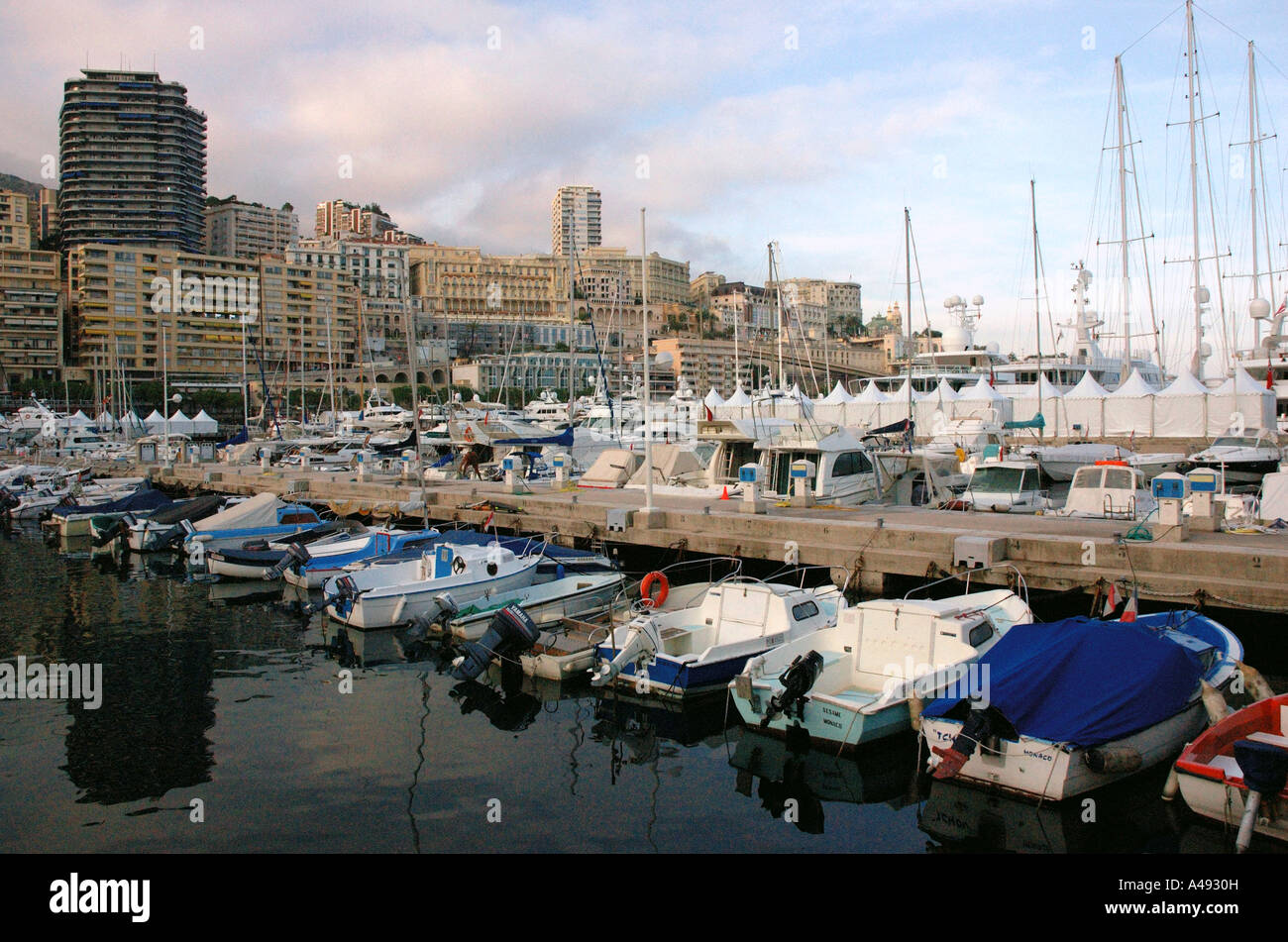Panoramic view of seafront of Monte Carlo Montecarlo Monaco Côte D'Azur ...