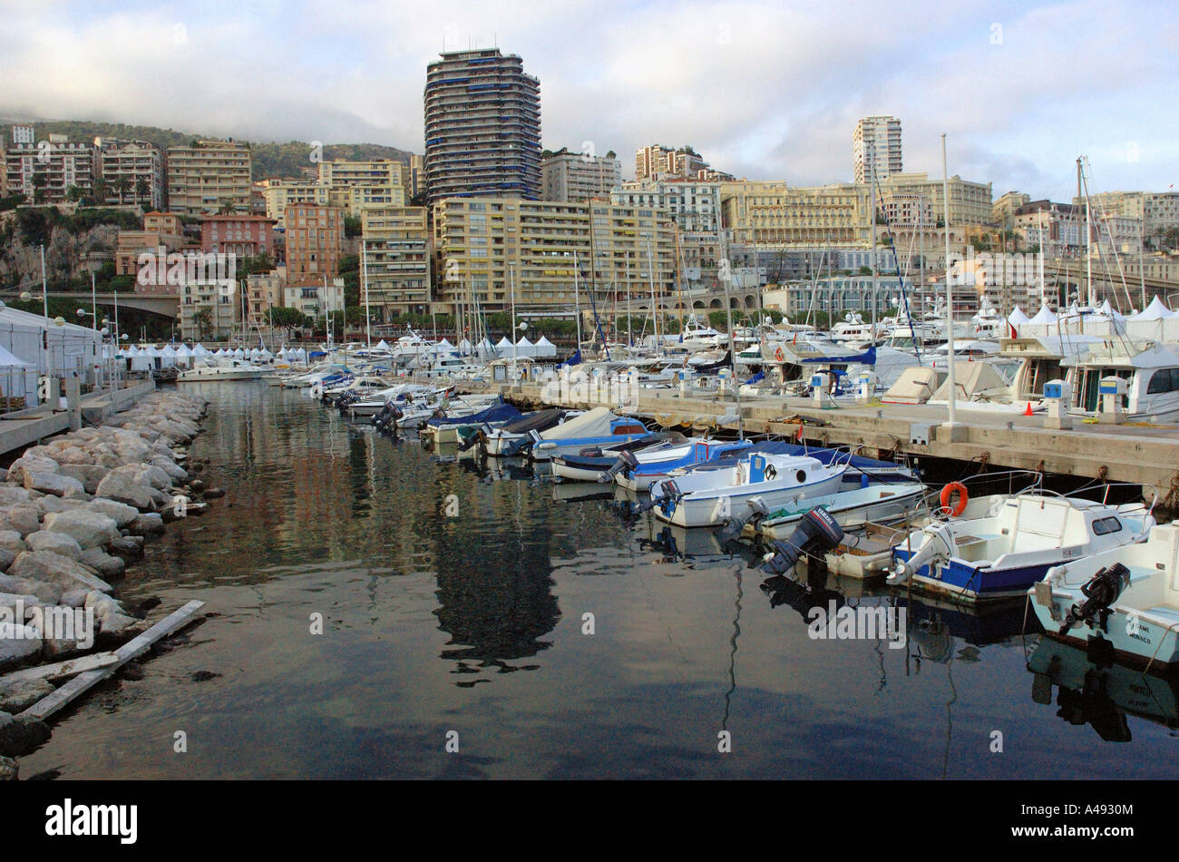 Panoramic view of seafront of Monte Carlo Montecarlo Monaco Côte D'Azur ...