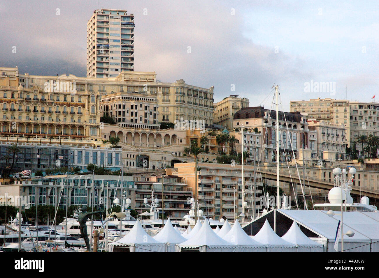 Panoramic view of seafront of Monte Carlo Montecarlo Monaco Côte D'Azur ...