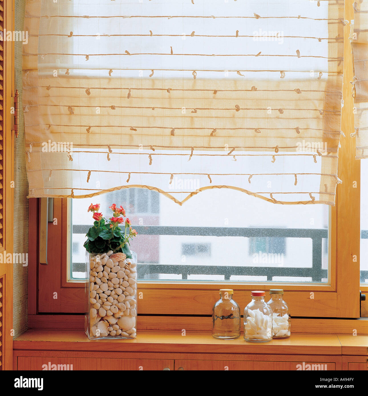 Flowers and pebbles in a vase Stock Photo - Alamy