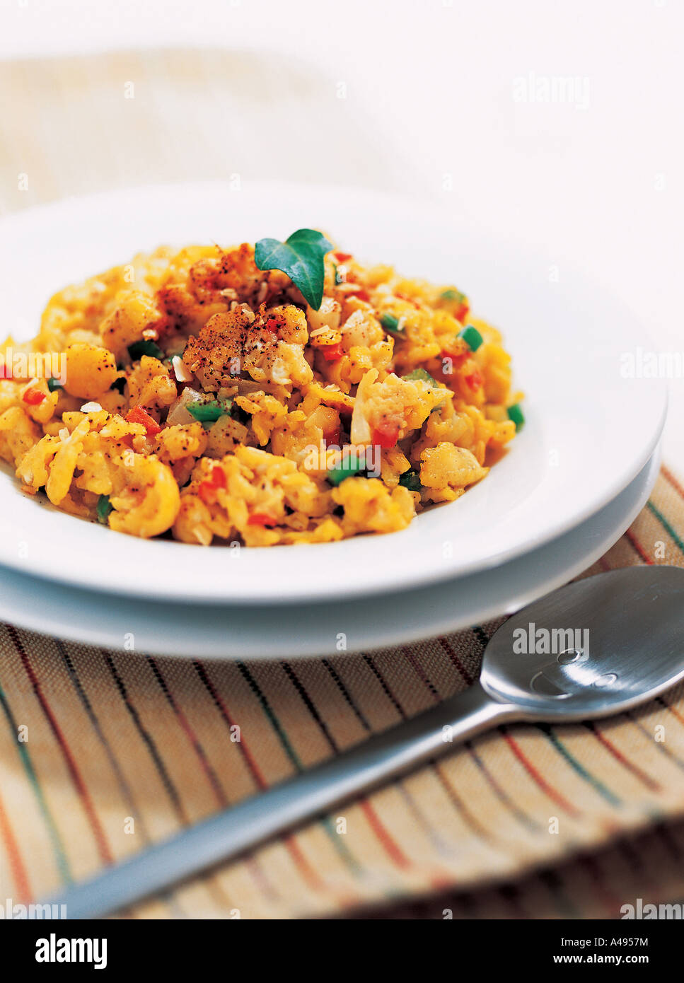 High angle view of fried rice Stock Photo - Alamy