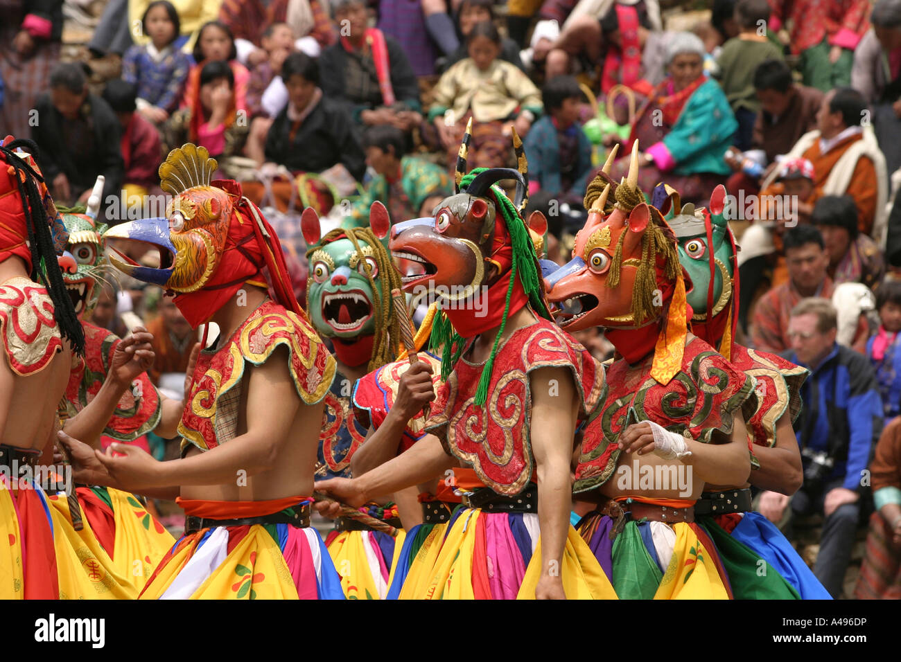 Bhutan Paro Festival Tsechu Dance of the three kinds of Ging Gyinging ...