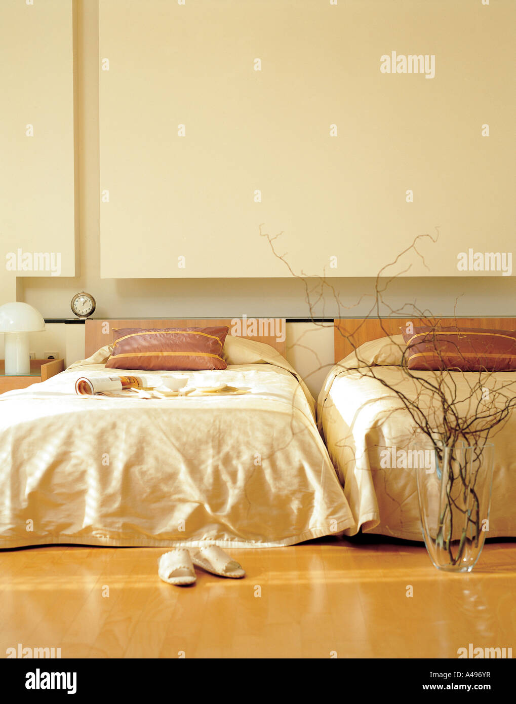 Empty beds in the bedroom Stock Photo - Alamy