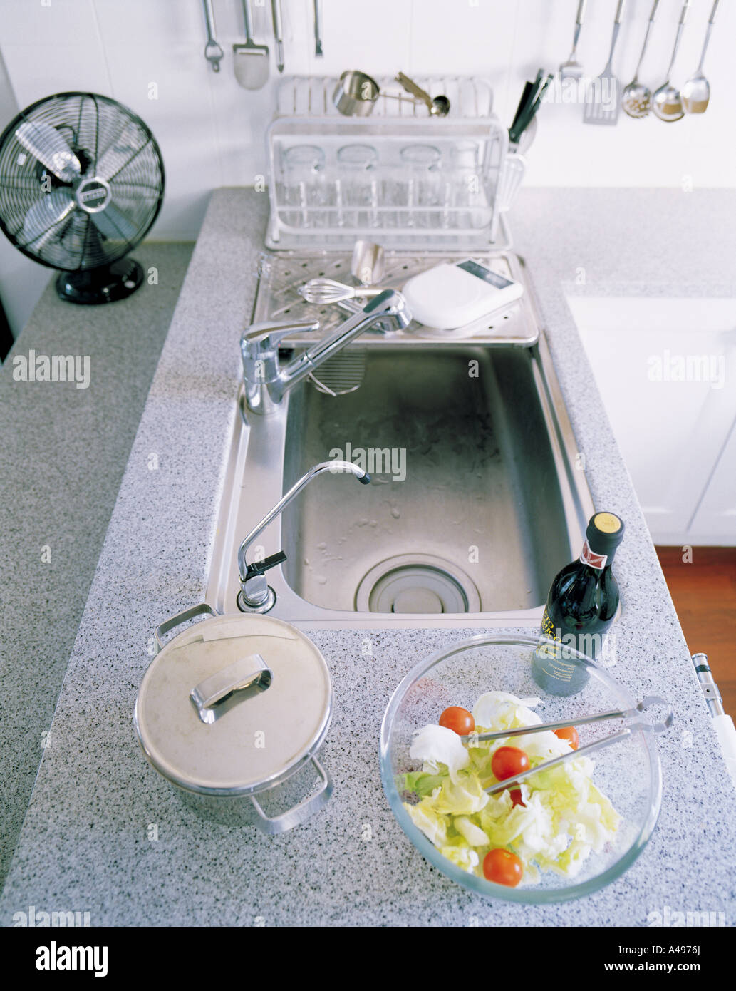 Close-up of a kitchen counter in the kitchen Stock Photo - Alamy