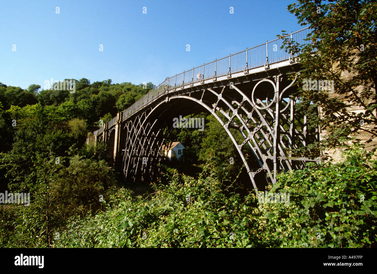UK Shropshire Ironbridge the bridge over the River Severn Stock Photo ...