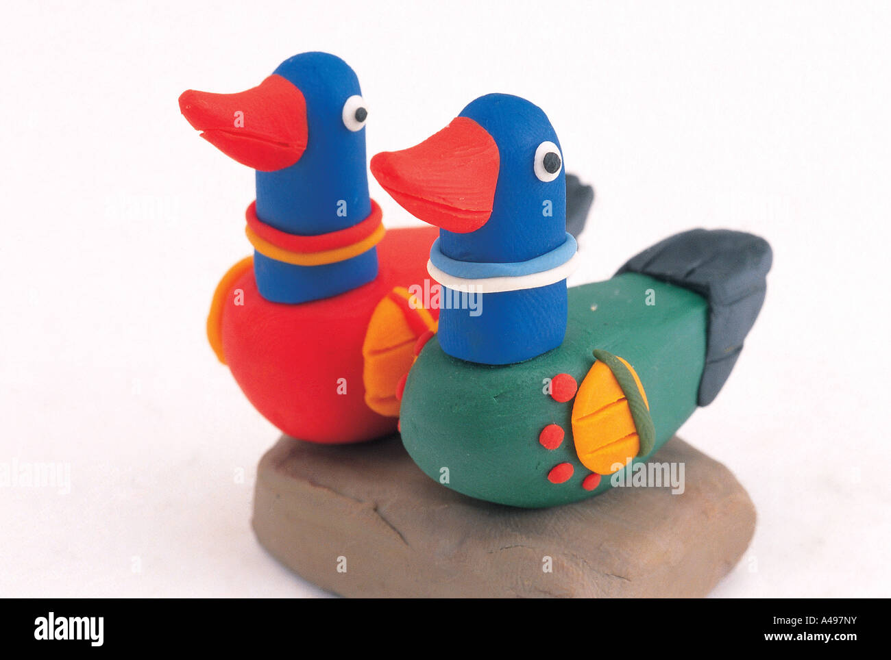Close-up of two toy ducks Stock Photo - Alamy