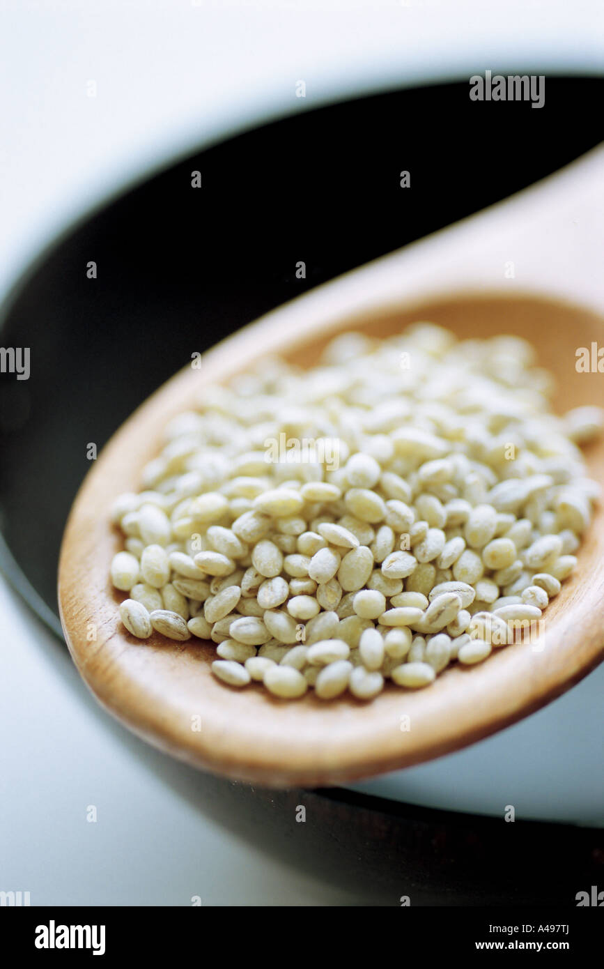 High angle view of puffed rice Stock Photo - Alamy