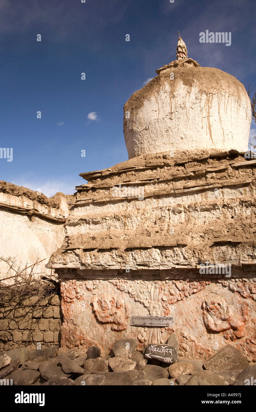 India Ladakh Leh Valley Alchi village old votive stupa Stock Photo - Alamy