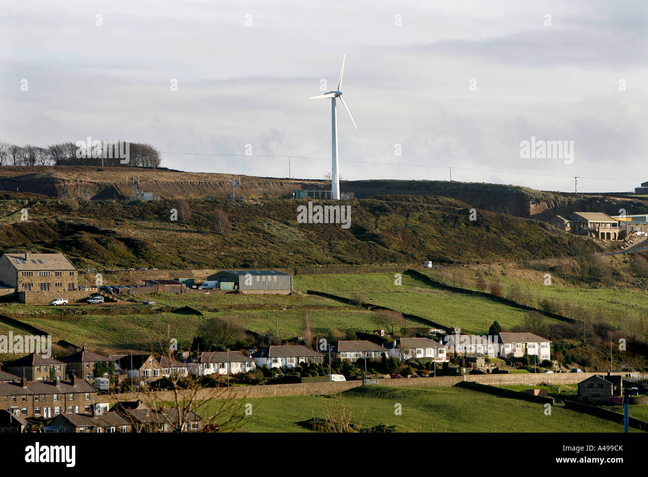 Wind turbine, Haworth, West Yorkshire Stock Photo - Alamy