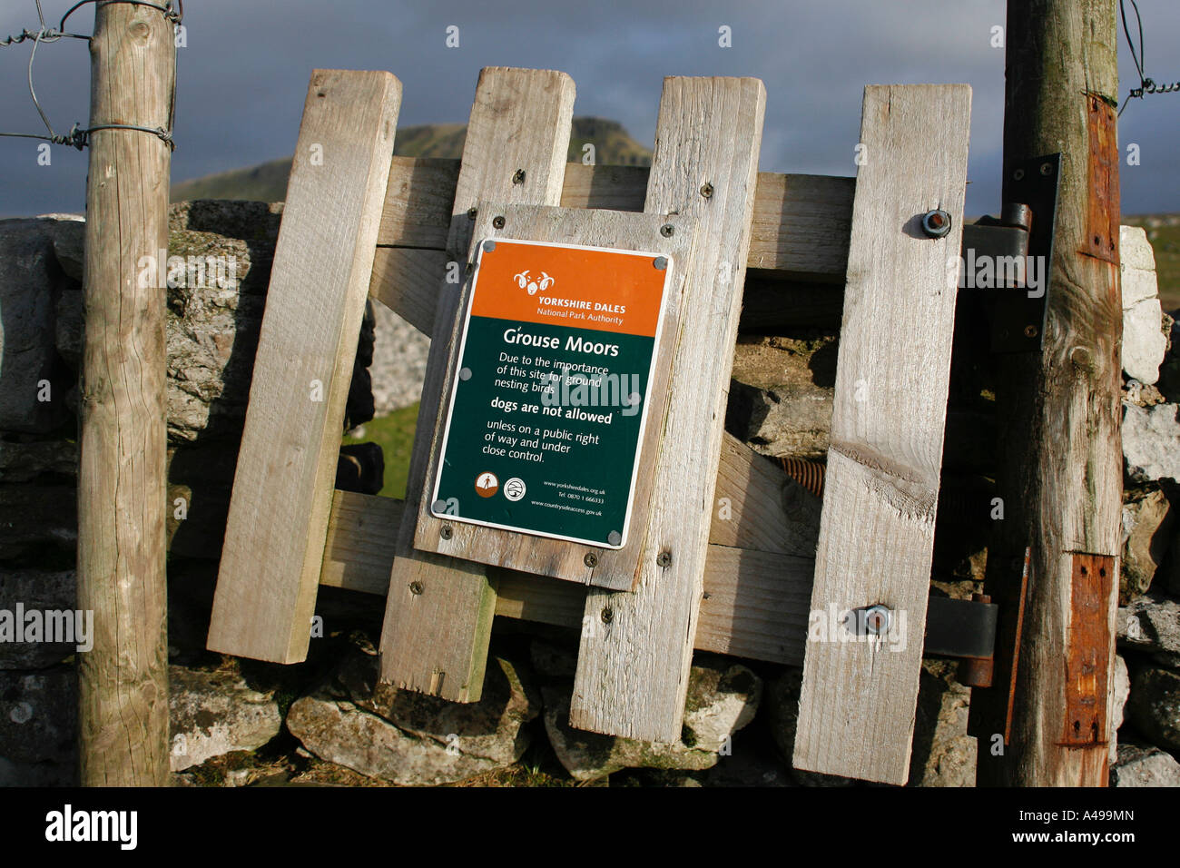 Access sign on gate, Pen-y-ghent Stock Photo - Alamy