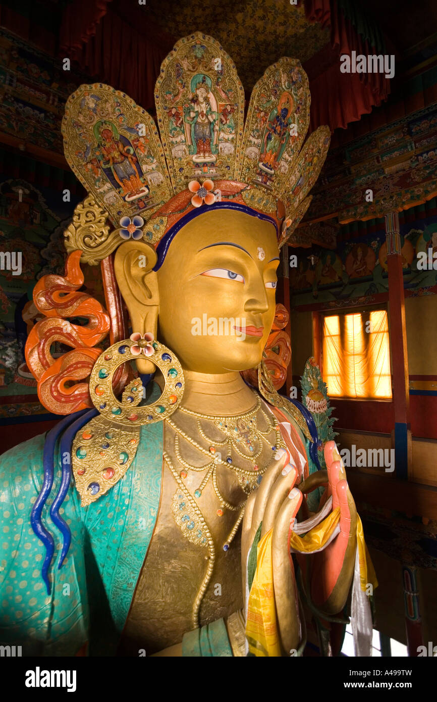 India Ladakh Leh Valley Tikse Gompa Maitreya temple 14 metre high gold ...