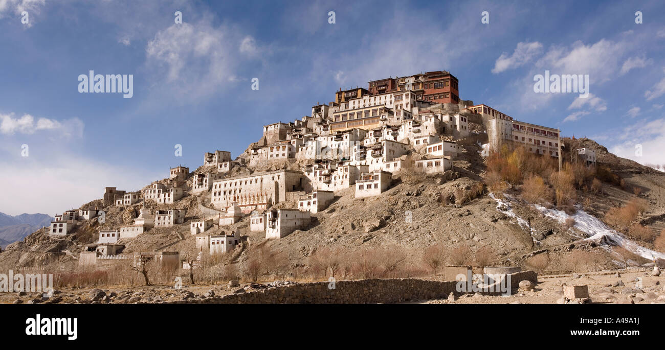 India Ladakh Leh Valley Tikse Gompa panoramic Stock Photo - Alamy