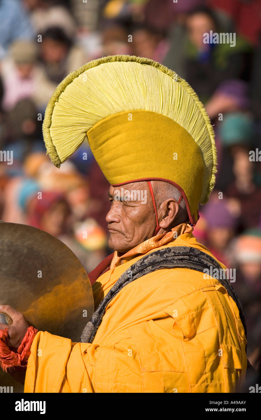 India Ladakh Leh Valley Spitok Gompa festival one eyed senior monk with ...