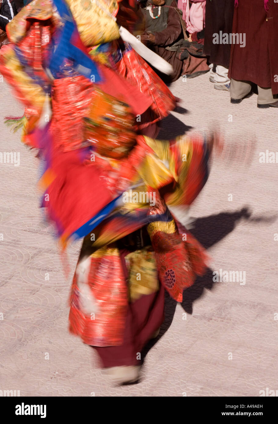 India Ladakh Leh Valley Spitok festival abstract blurred image of ...