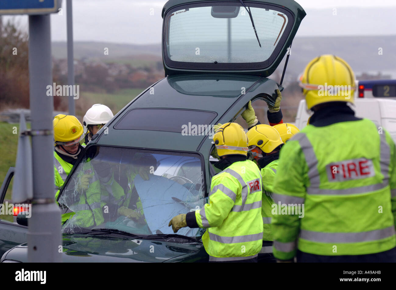 Car crash road traffic accident crash rta rtc, Britain UK Stock Photo ...