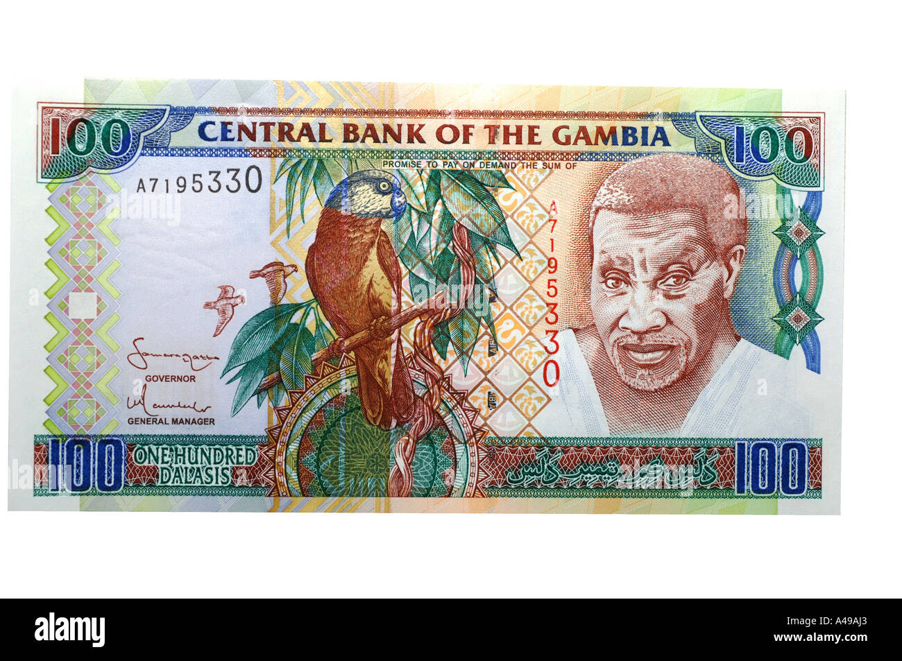 The Gambia currency close up 100 dalasis note Stock Photo - Alamy