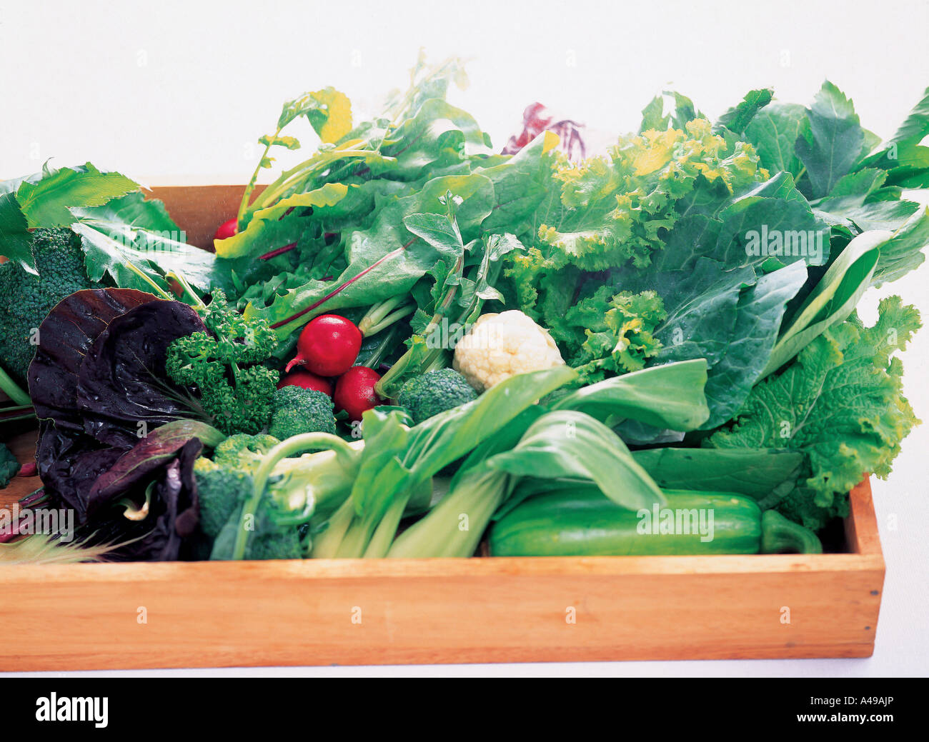High angle view of assorted fresh vegetables Stock Photo - Alamy