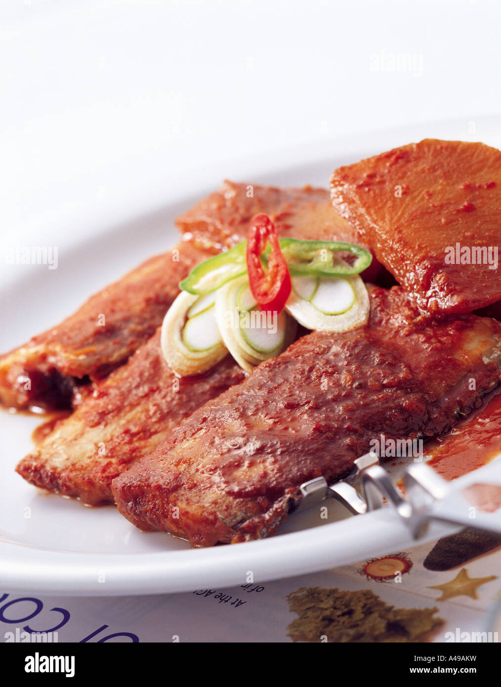 High angle view of roast fish Stock Photo - Alamy