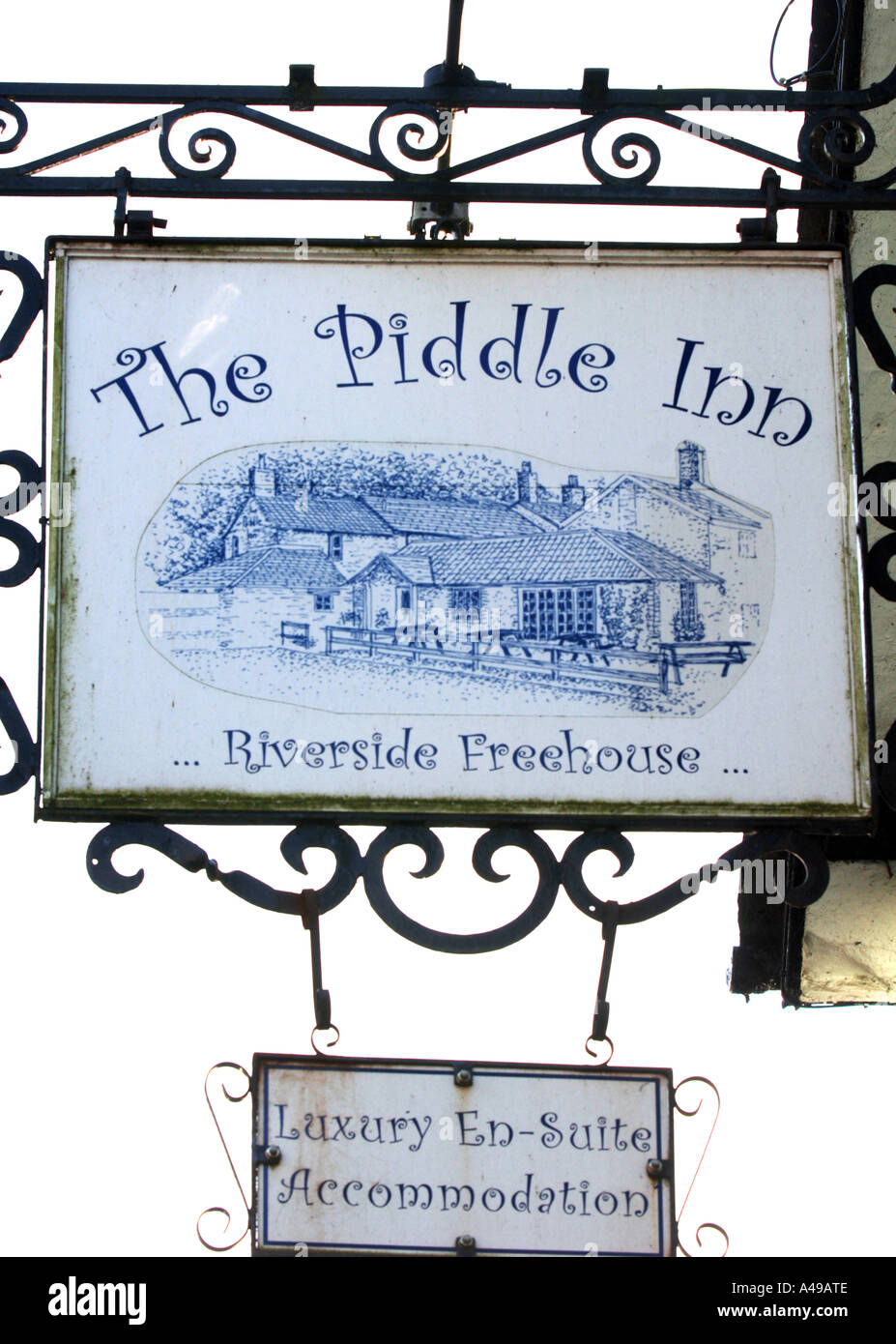 Pub sign of The Piddle Inn Piddletrethide Dorset England UK Stock Photo ...