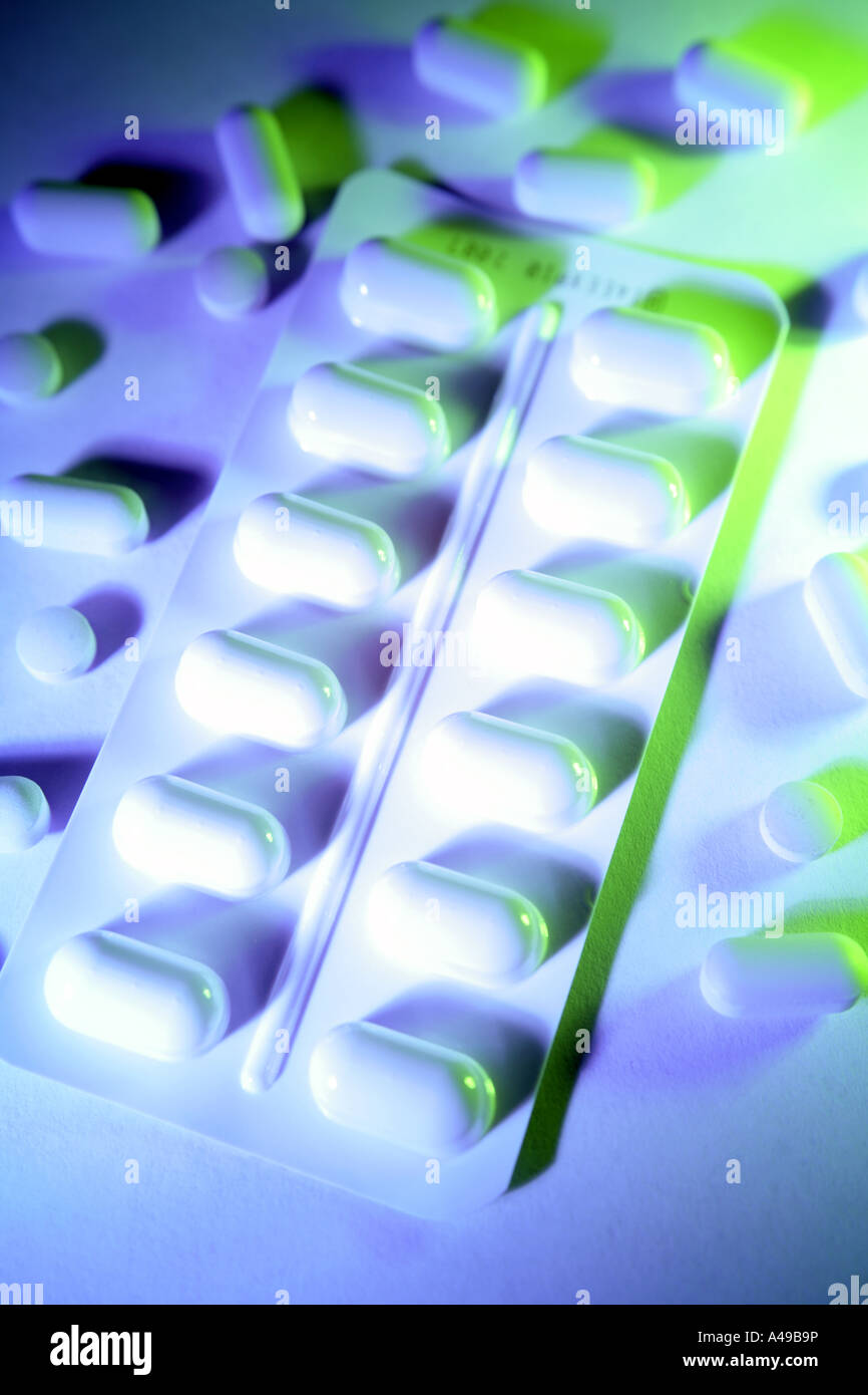 Capsules in packaging Stock Photo - Alamy