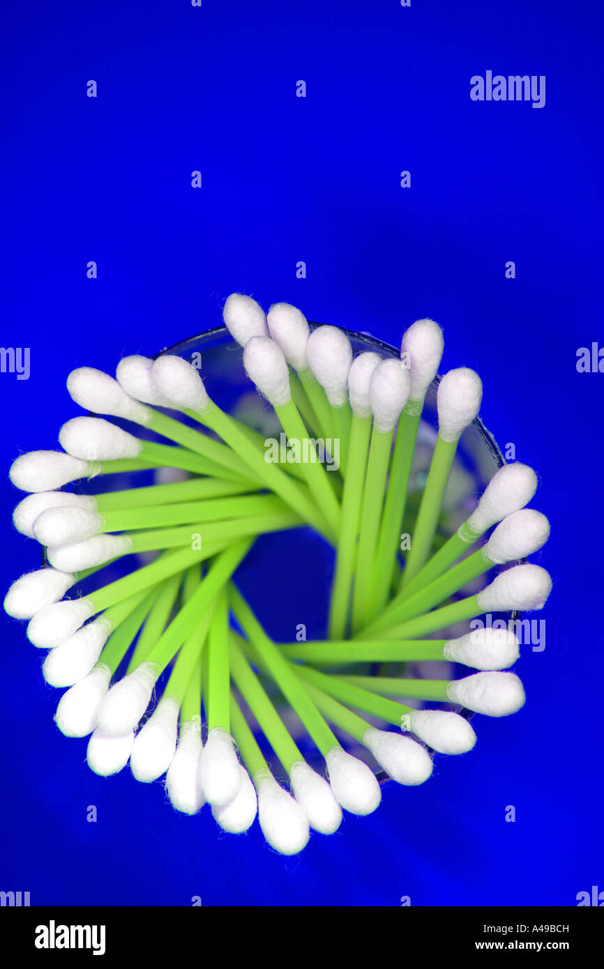 Cotton sticks in a container Stock Photo - Alamy