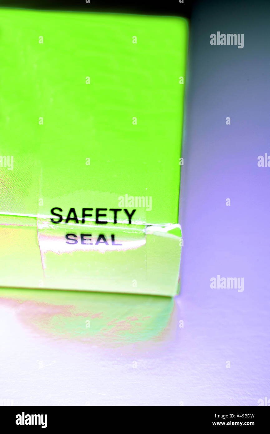 Safety seal on pack Stock Photo - Alamy