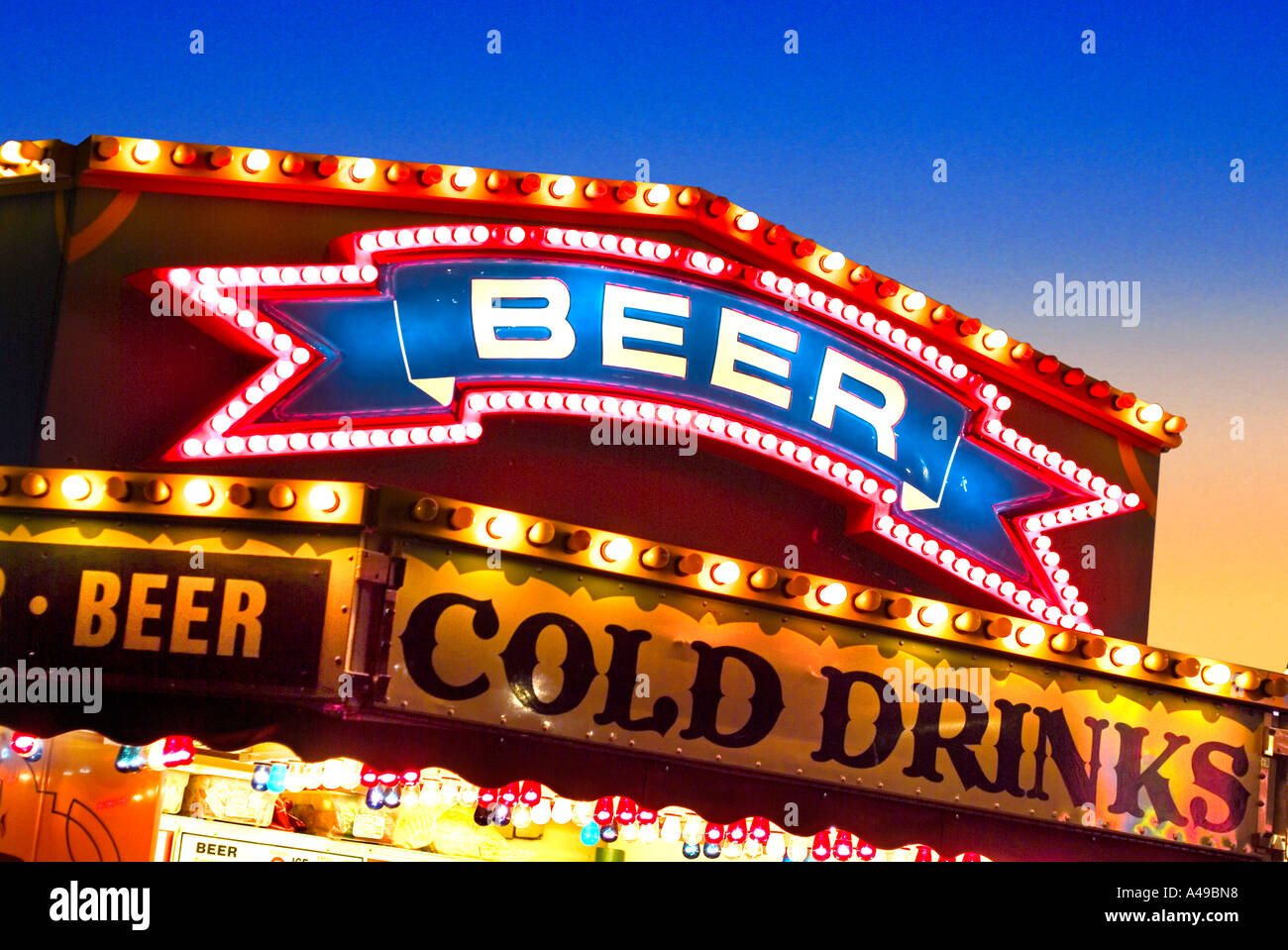 Neon signs on midway at State Fair of Texas Stock Photo - Alamy