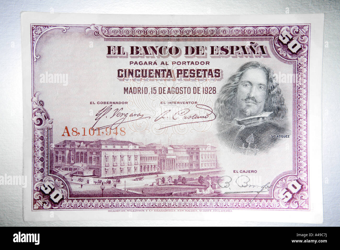 Old Spanish banknote Stock Photo - Alamy
