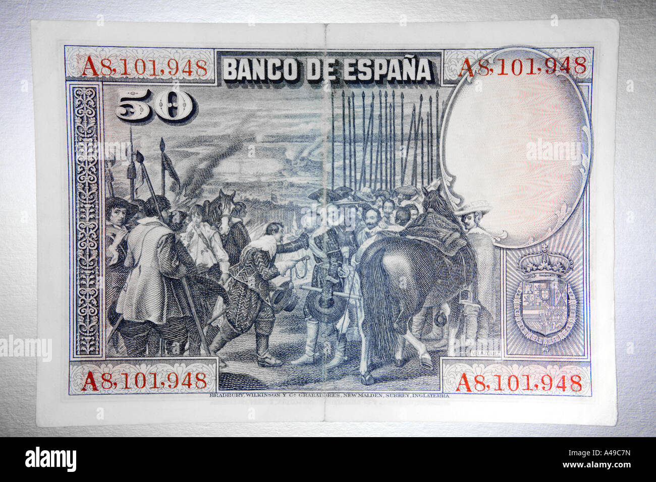 Old Spanish banknote Stock Photo - Alamy