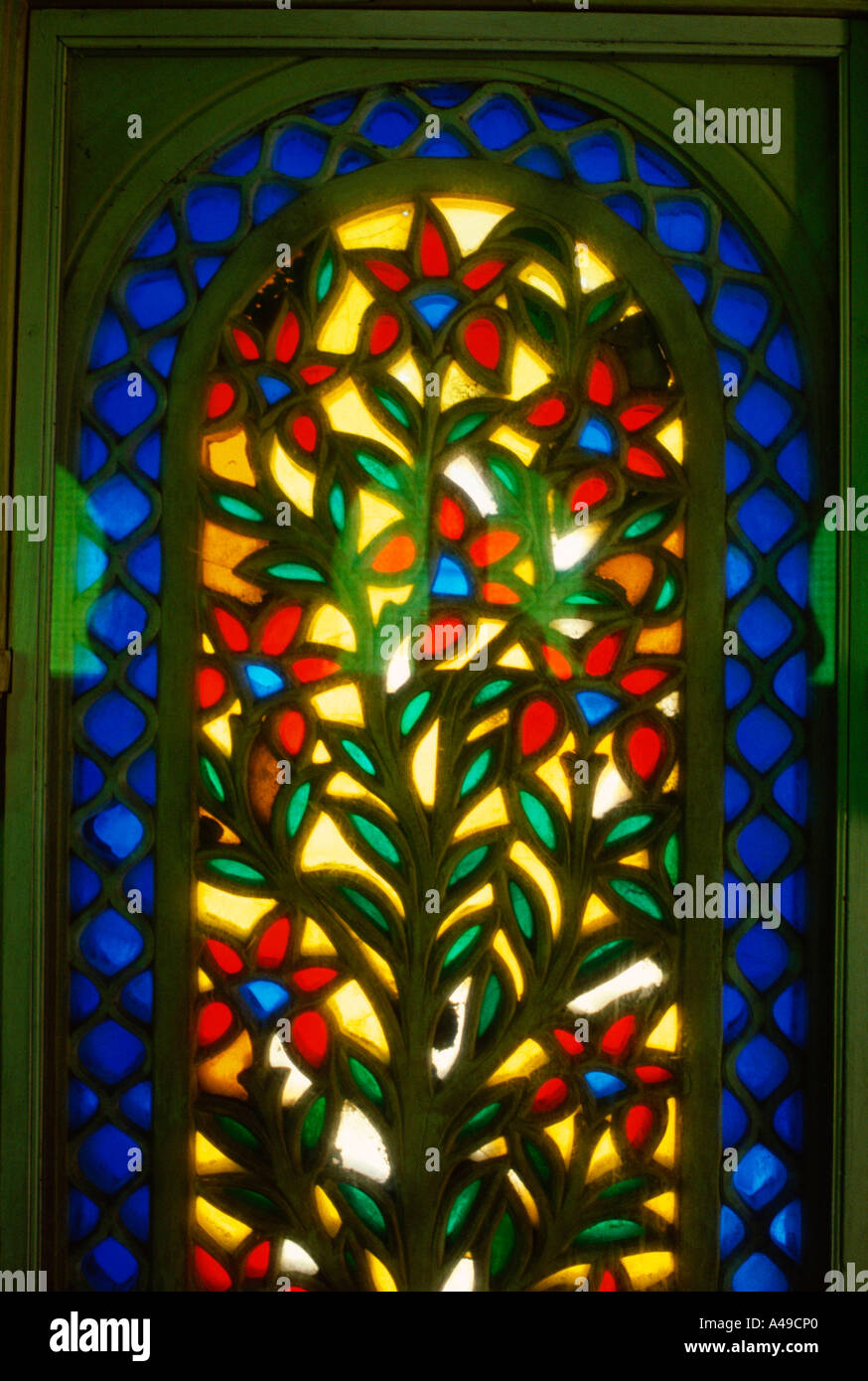 Painted window / Udaipur Stock Photo - Alamy