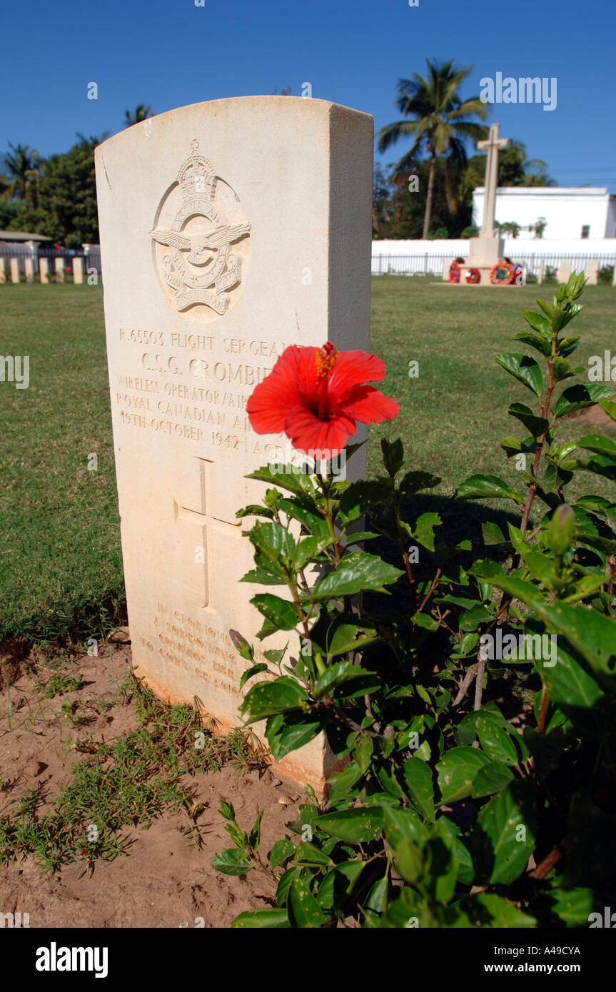 Gambia, Christian grave at The Fajara War Cemetery maintained by the ...