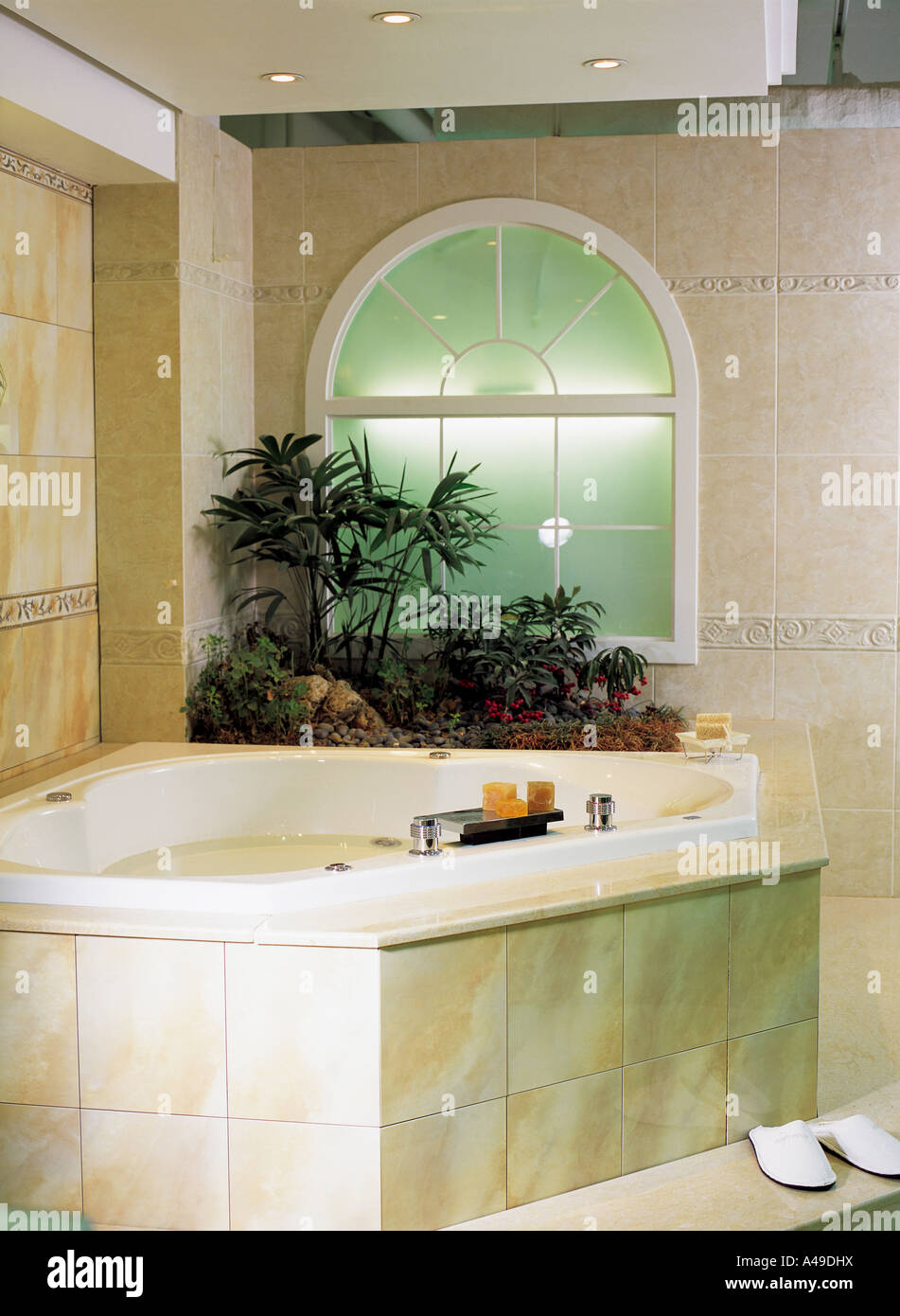 Bathtub in the bathroom Stock Photo - Alamy