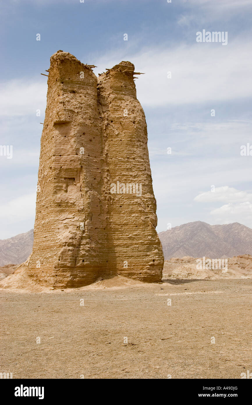 Kizilgaha Beacon Tower near Kuqa Xinjiang Province China Stock Photo ...