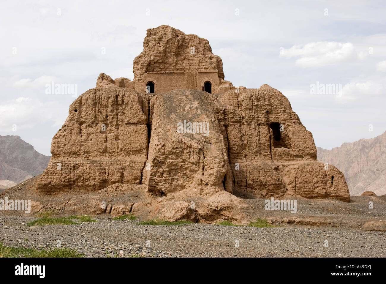 Ruins at the Subashi Ancient Buddhist Complex near Kuqa Xinjiang ...
